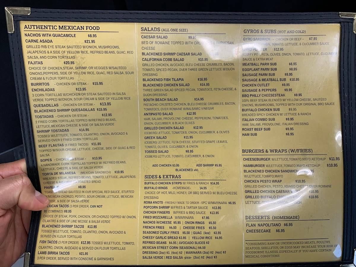 Menu at Roma Nova pizzeria, Beacon