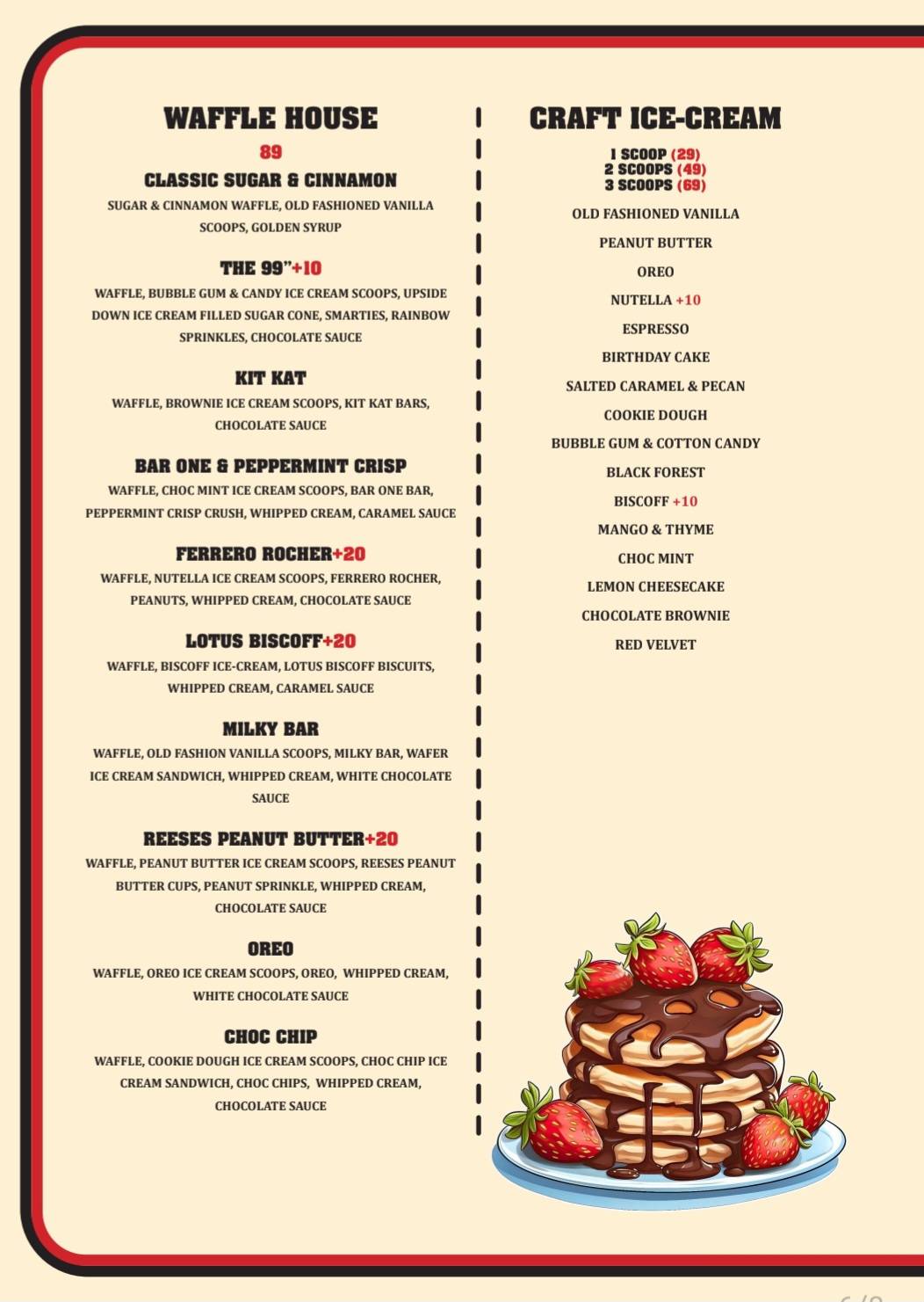 Menu at Texas American restaurant, Durban