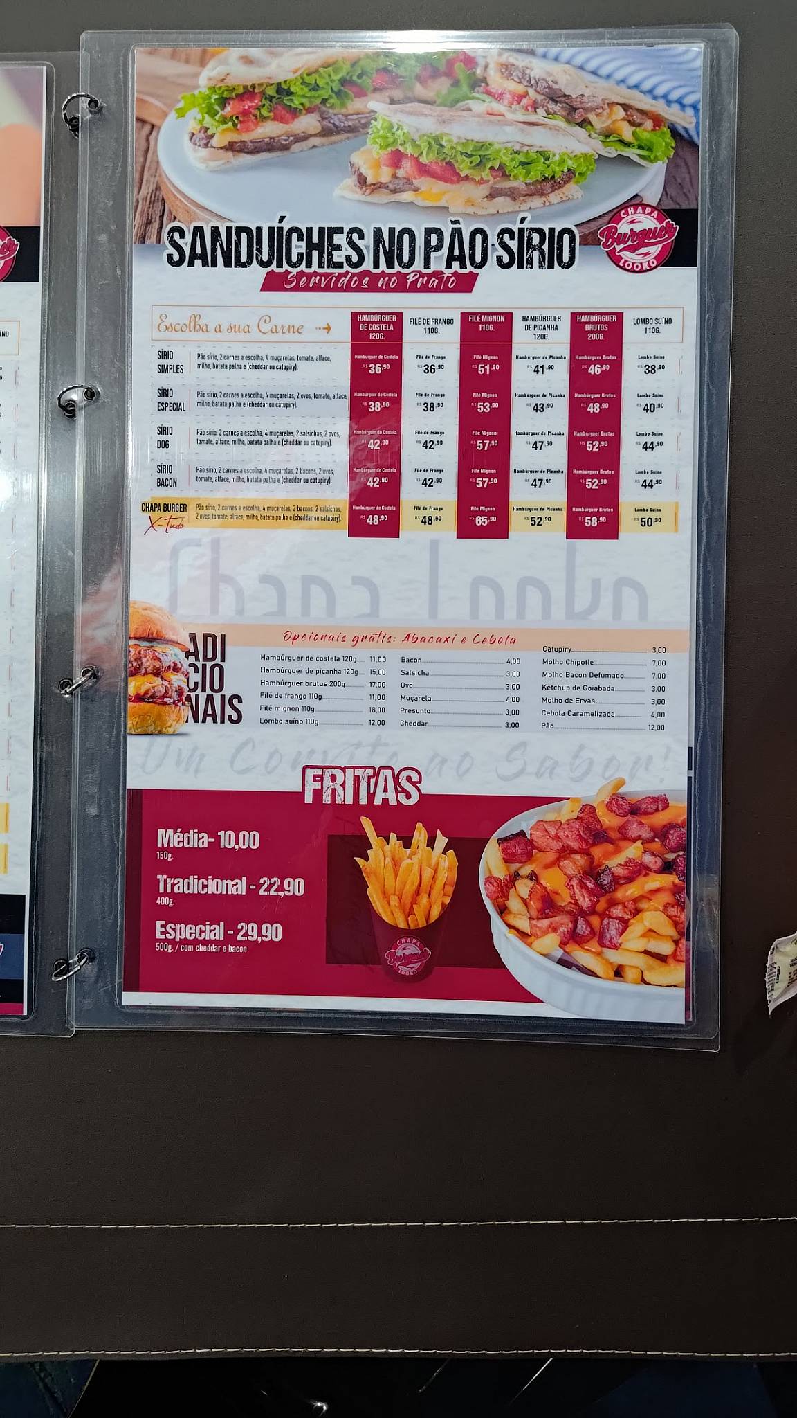 Menu at Chapa Looko Burguer - Hamburgueria, Pit Dog, Sanduiche ...