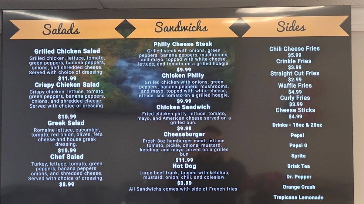 Menu at Kings kitchen restaurant, Hurricane