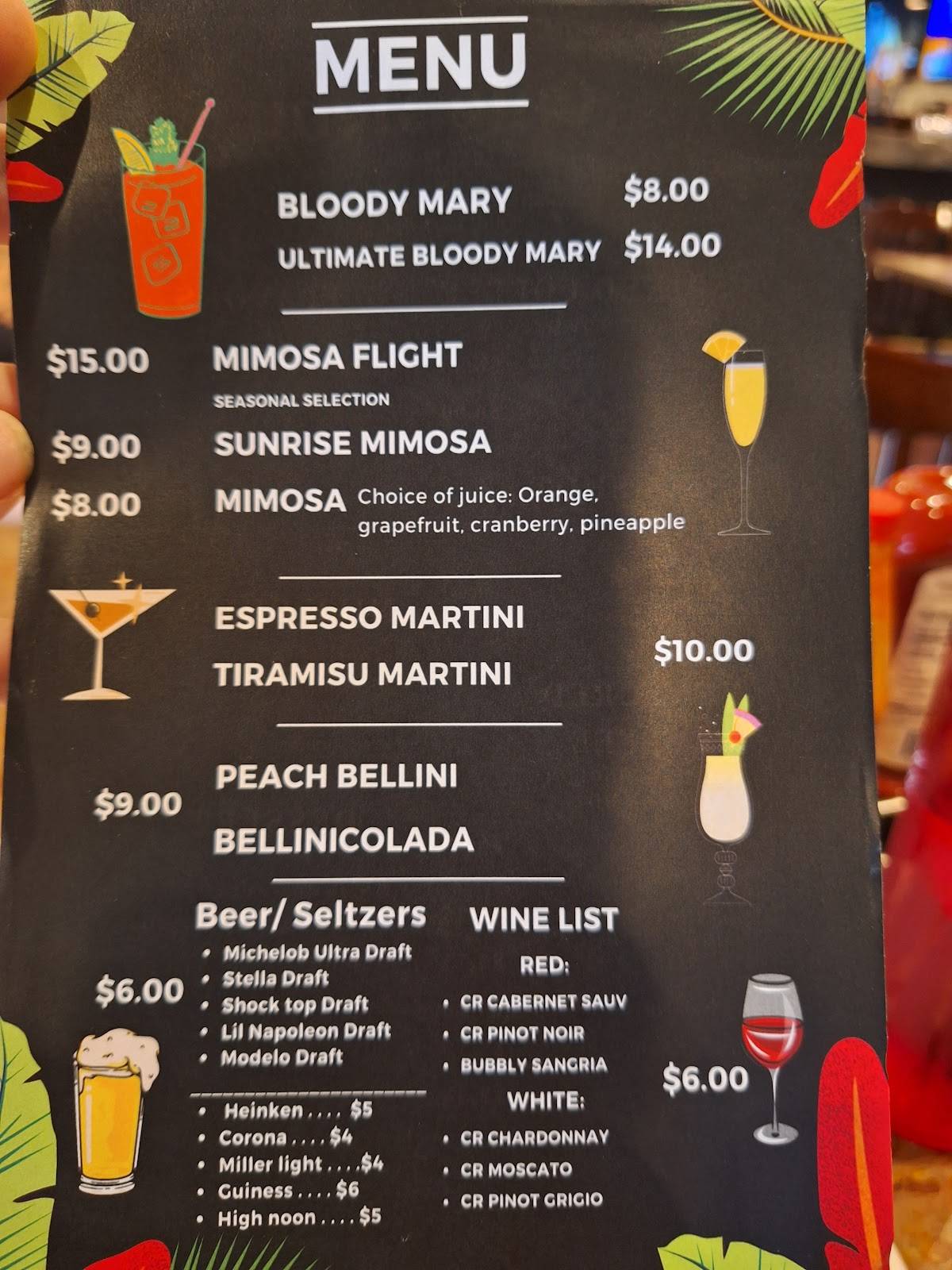 Menu at P'cola Bistro restaurant, Pensacola