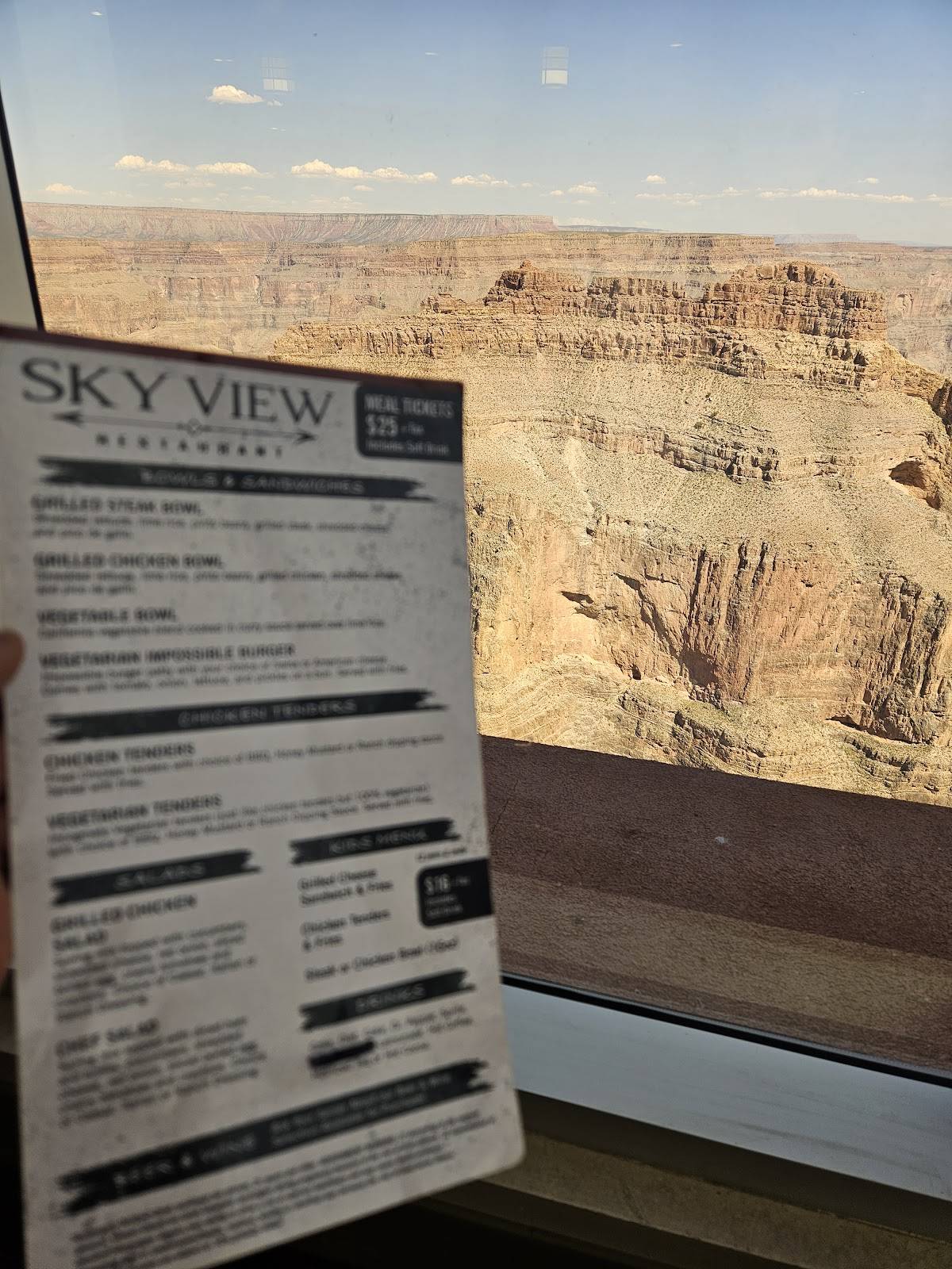 Menu at Sky View Restaurant, USA