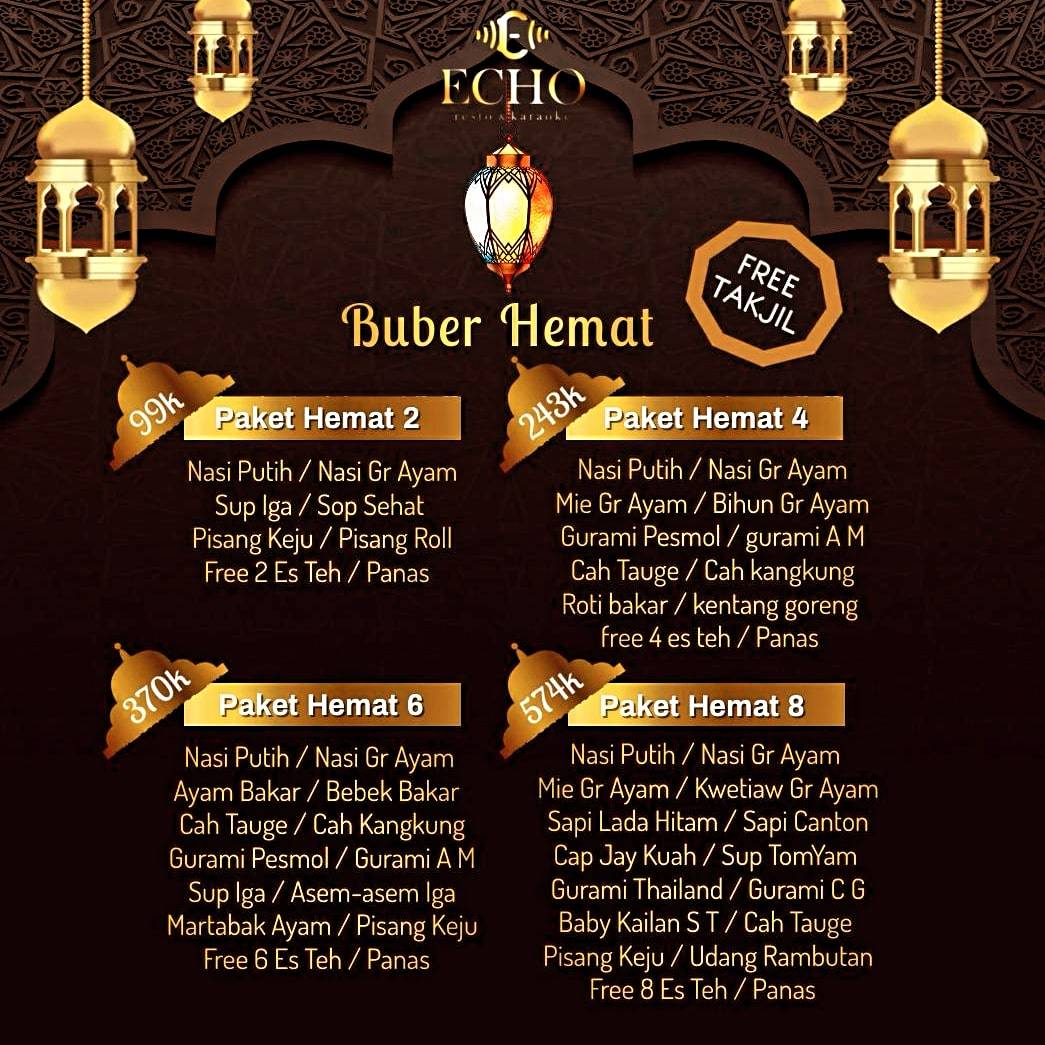 Menu at Echo Resto & Karaoke restaurant, Surabaya