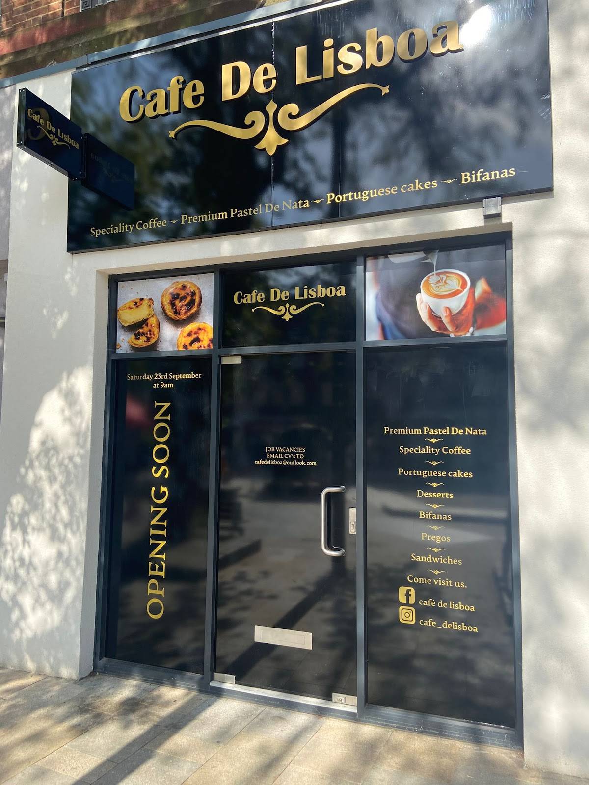 Menu at Cafe De Lisboa Coffee Shop, Watford
