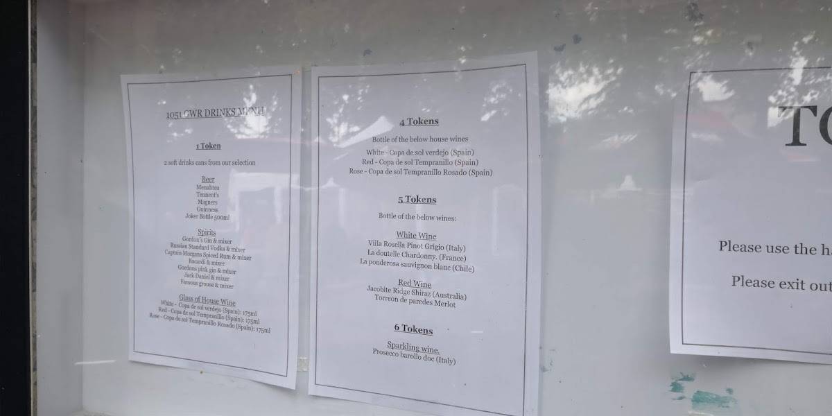 Menu at 1051 GWR restaurant, Glasgow, Great Western Rd
