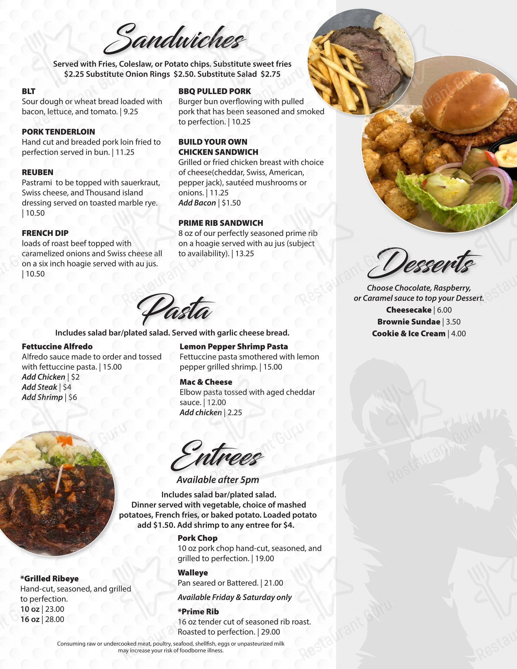 Menu at 10th Hole Bar & Grill, Riceville