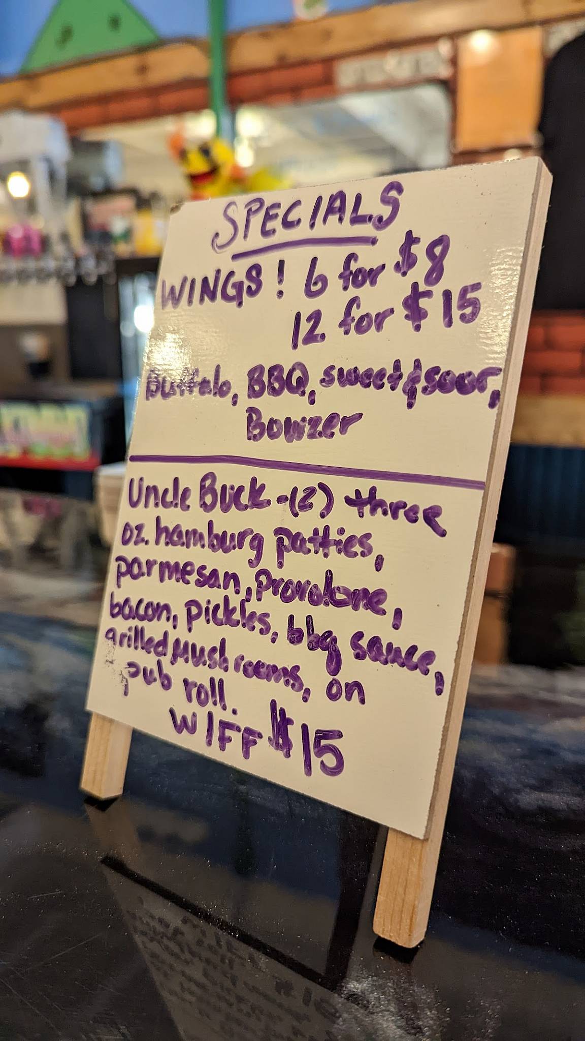 Menu at 1UP Arcade & Pub, Plattsburgh