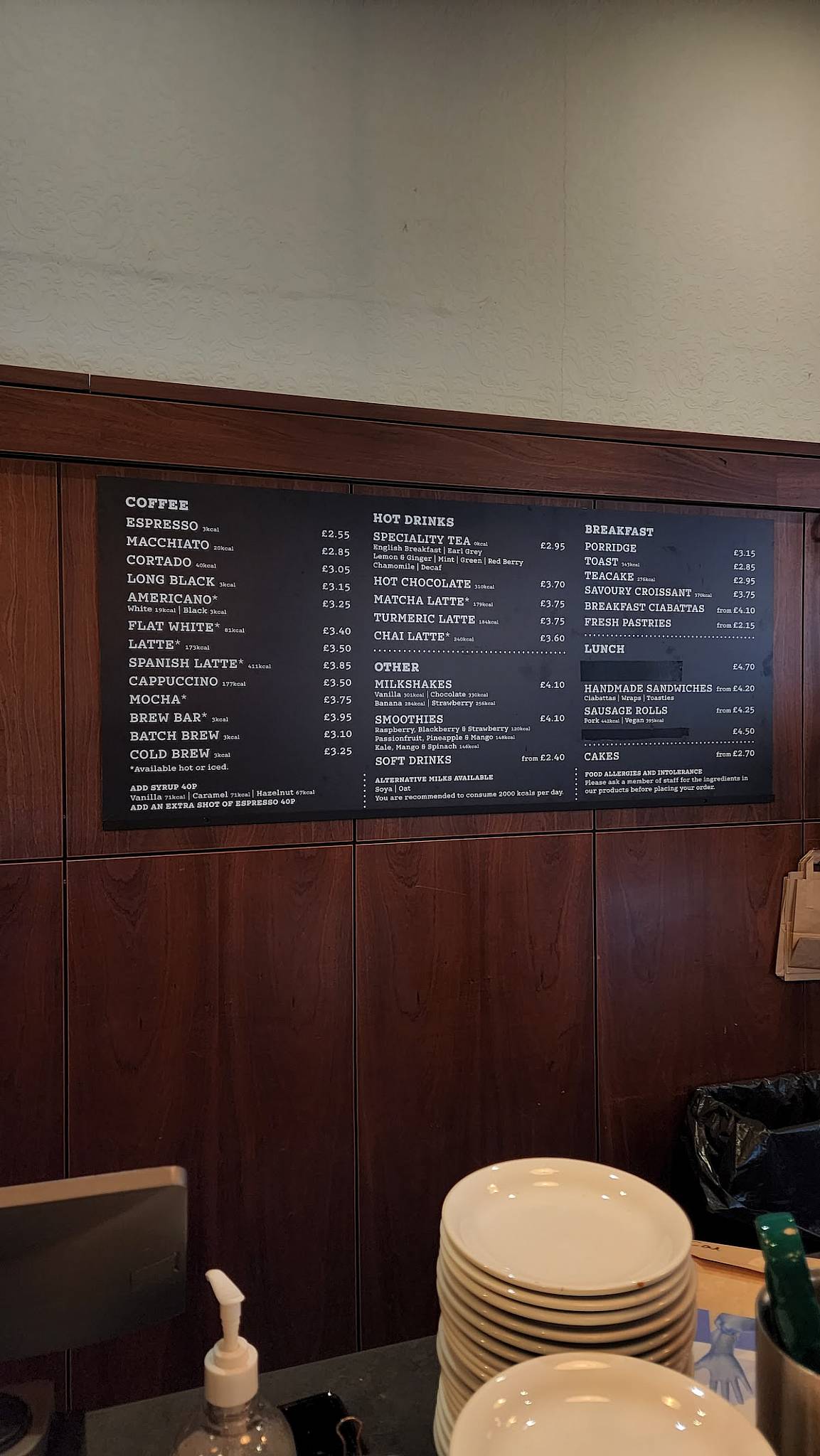 Menu at 200 Degrees Coffee Shop & Barista School, Leeds