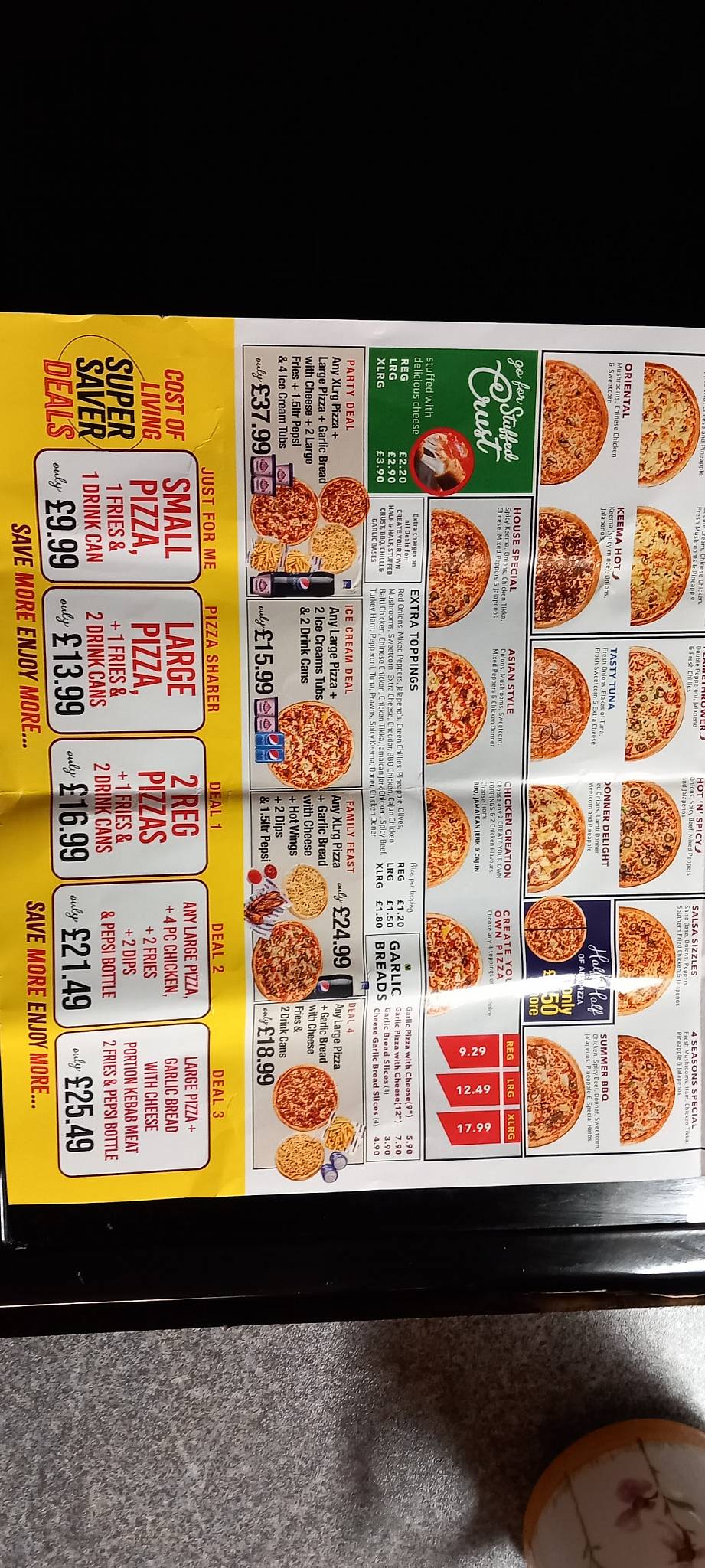 Menu at 4 Seasons Pizza pizzeria, Wolverhampton, 2 Raynor Rd