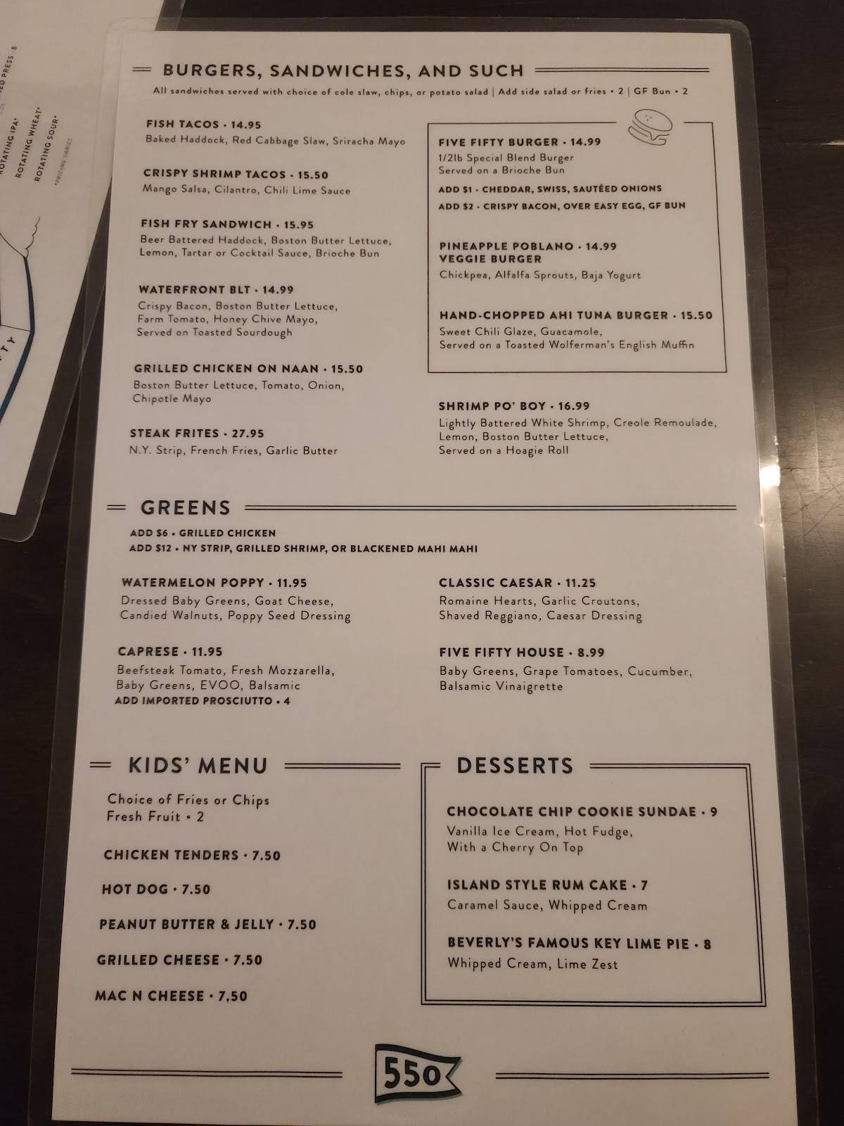 Menu at Lago by Druthers pub & bar, Saratoga Springs