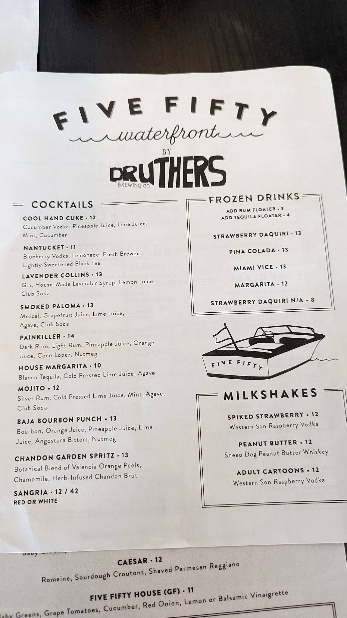 Menu at Lago by Druthers pub & bar, Saratoga Springs
