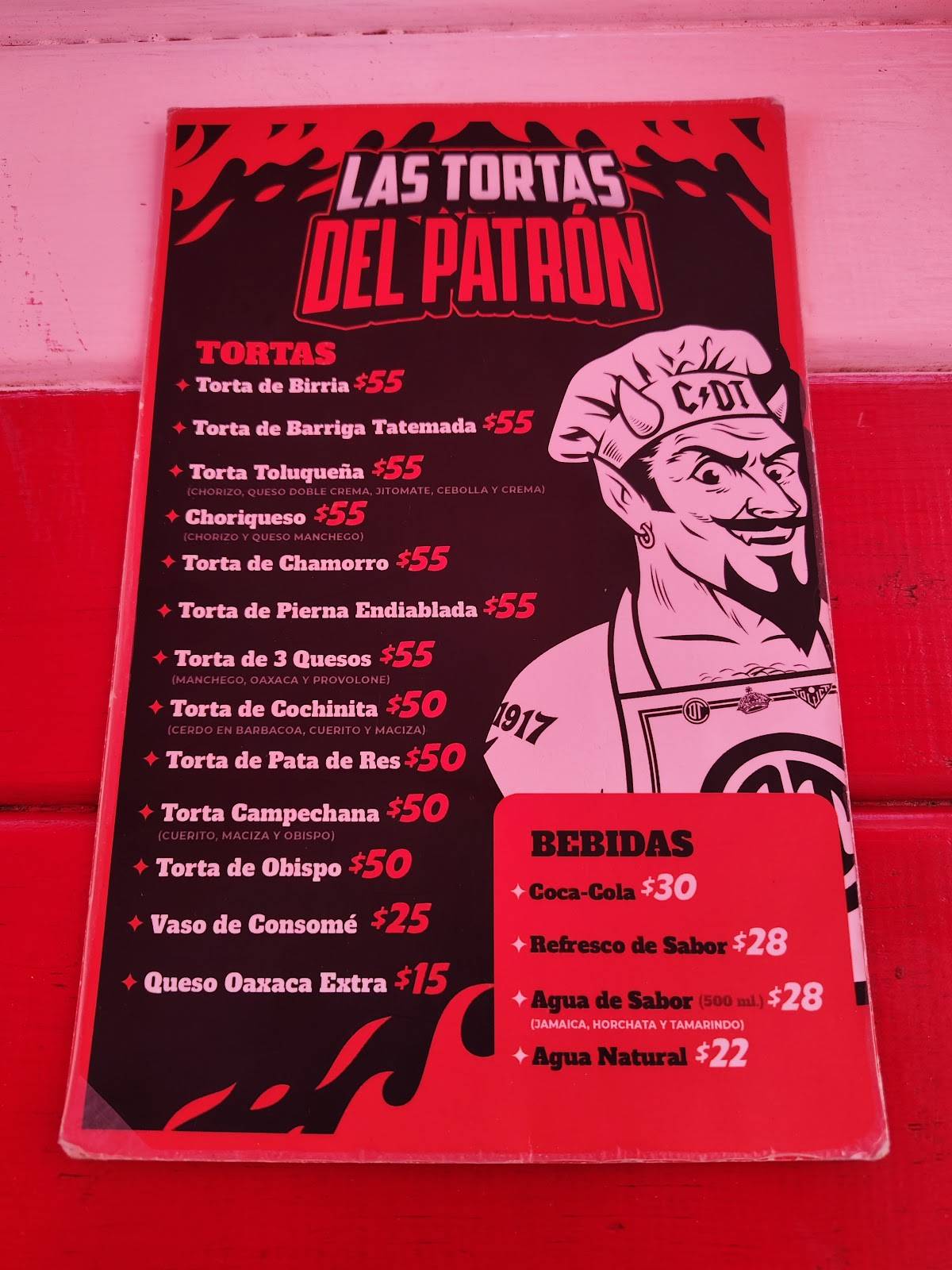 Carta del restaurante 6 sabores, Toluca del Lerdo
