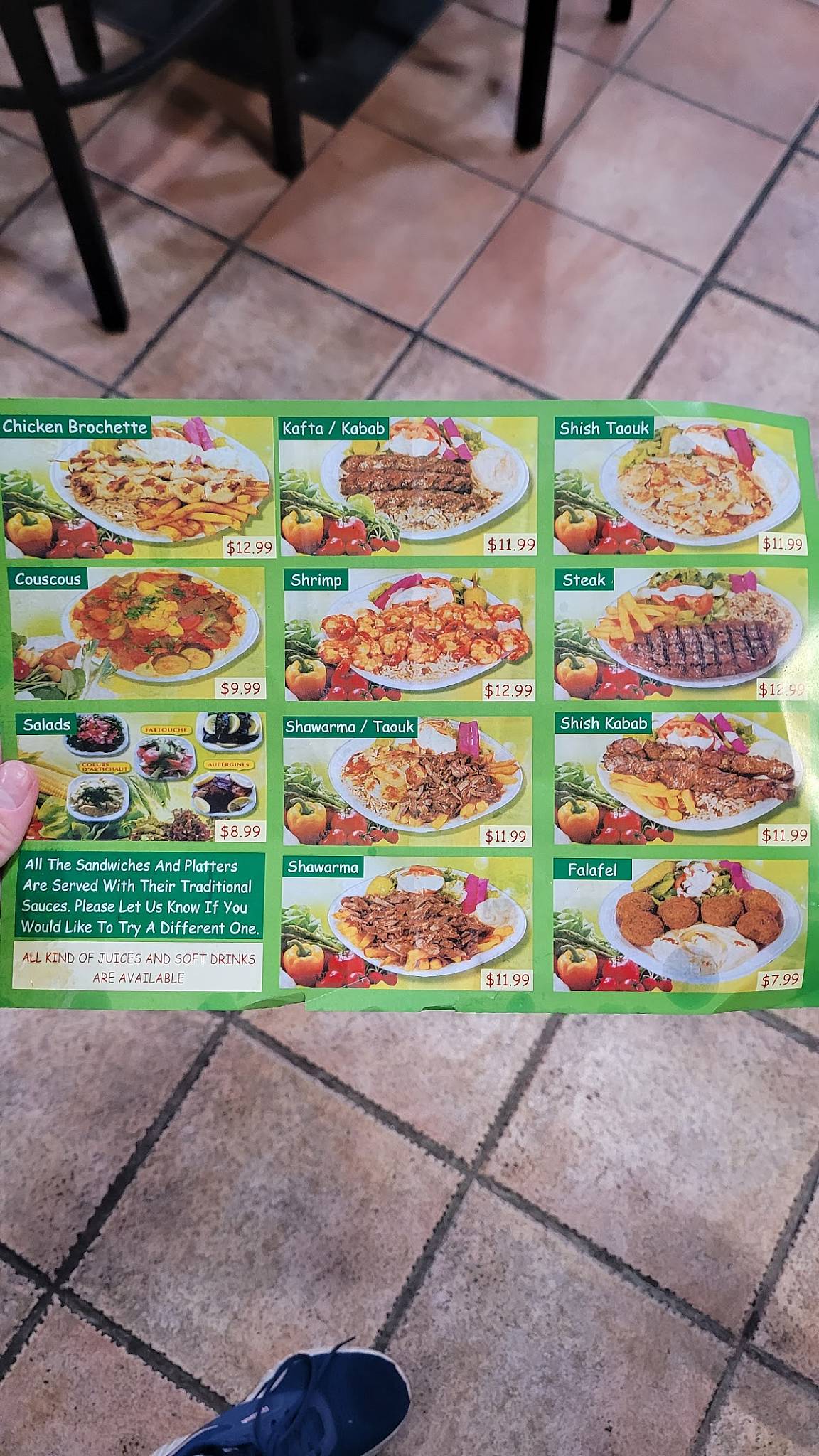 Menu at 786 Shawarma restaurant, Saskatoon