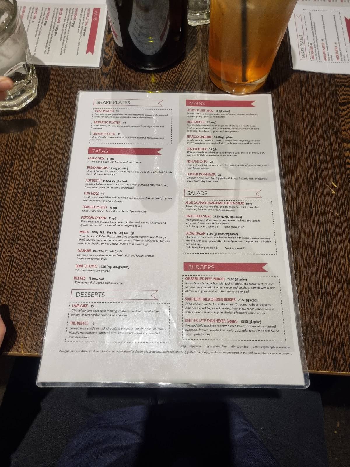 Menu at 81 Bistro & Taphouse restaurant, Berwick