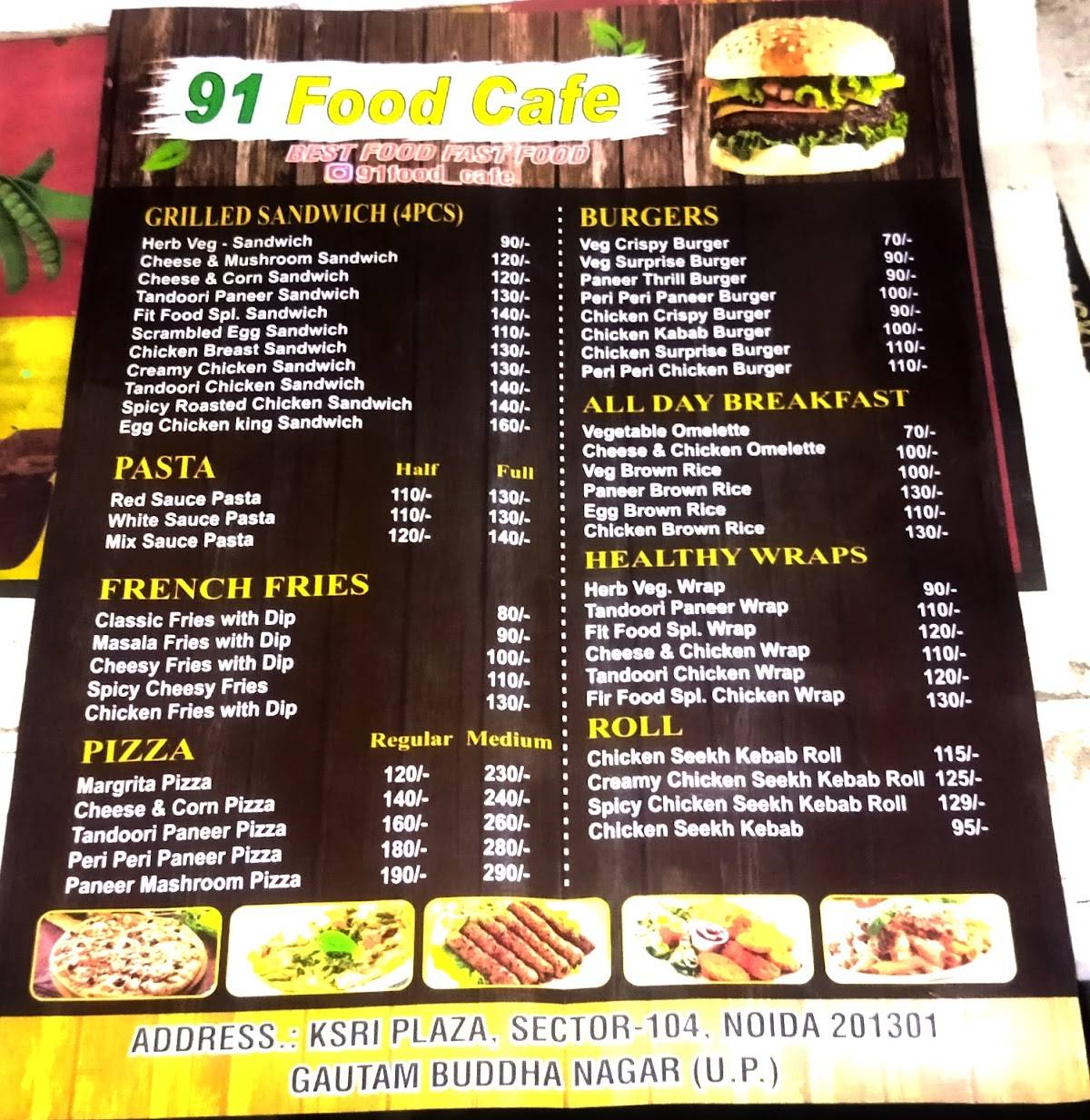 Menu at 91 food cafe, Noida