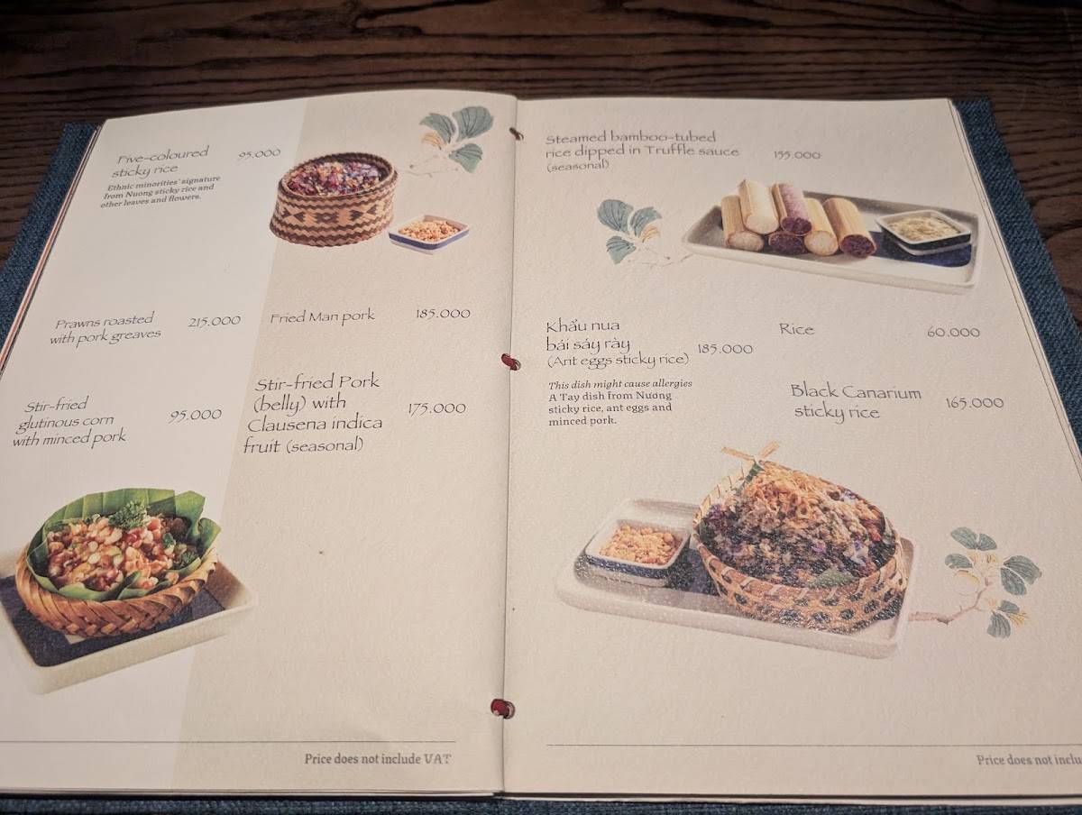 Menu at A Bản - Mountain Dew restaurant, Hanoi