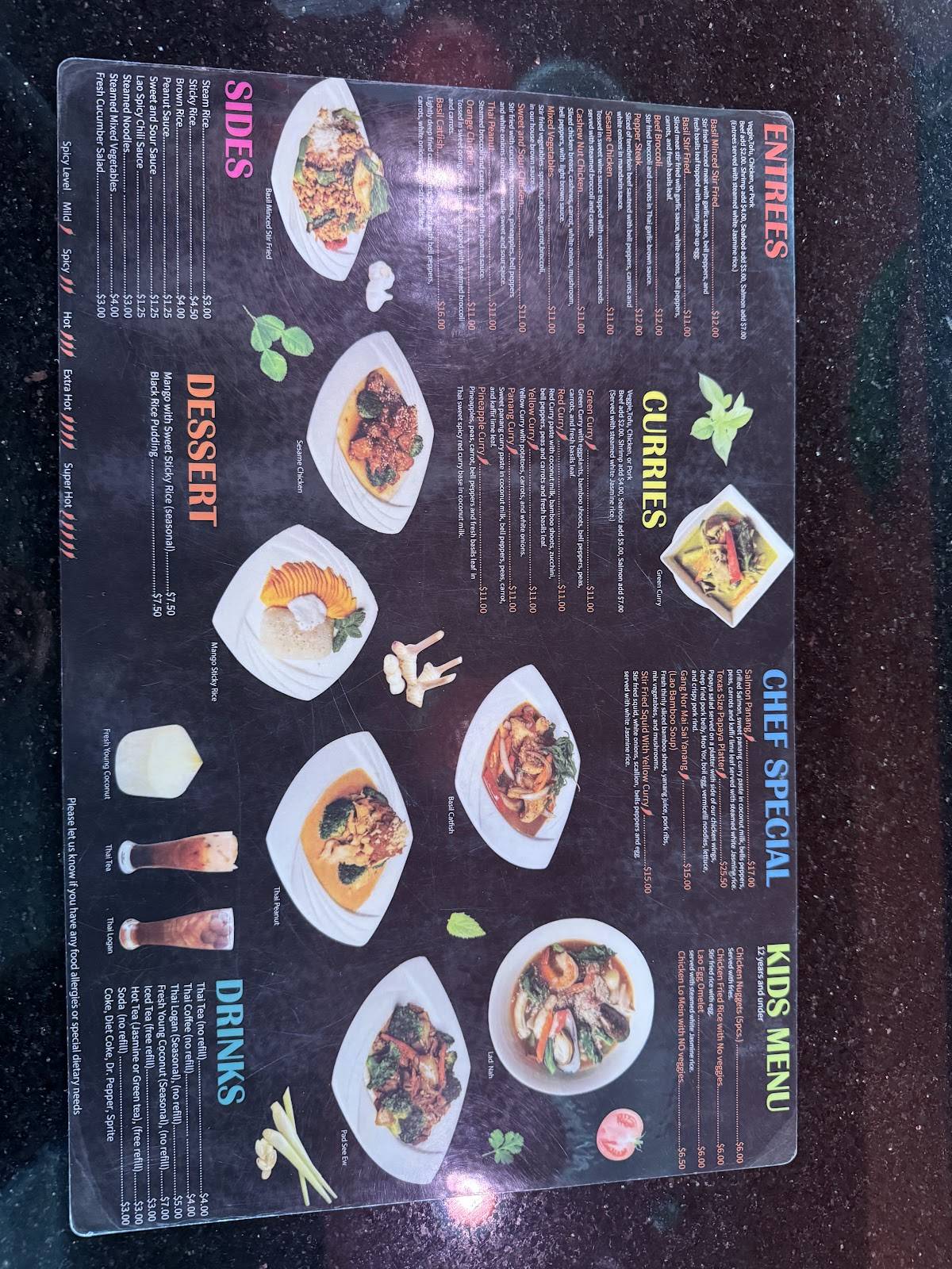Menu at A Bite of Lao and Thai - Corinth, TX restaurant, Corinth