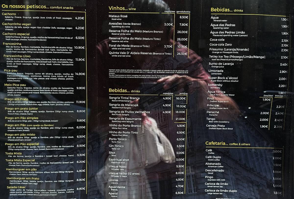 Menu em A Cachorra restaurante, Porto
