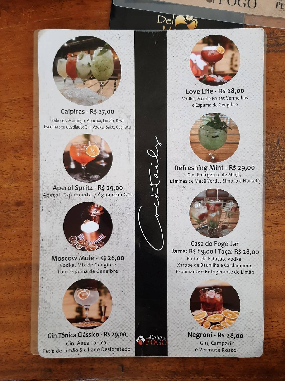 Menu at A Casa do Fogo restaurant, Uberlândia, Av. Francisco Galassi