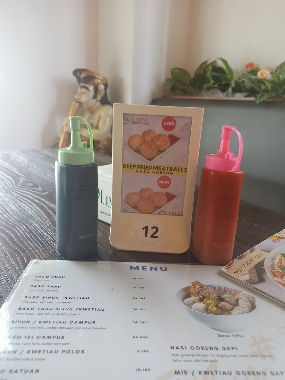 Menu at A Fung Baso Sapi Asli Sunset Road restaurant, Mengwi