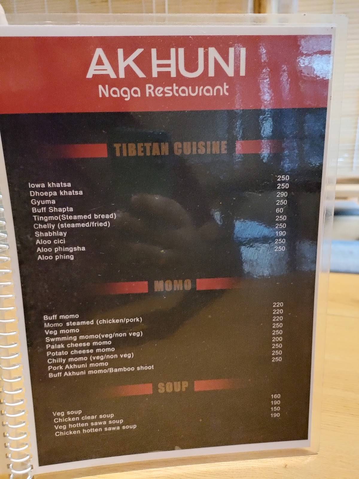 Menu at Akhuni Naga Restaurant, Delhi
