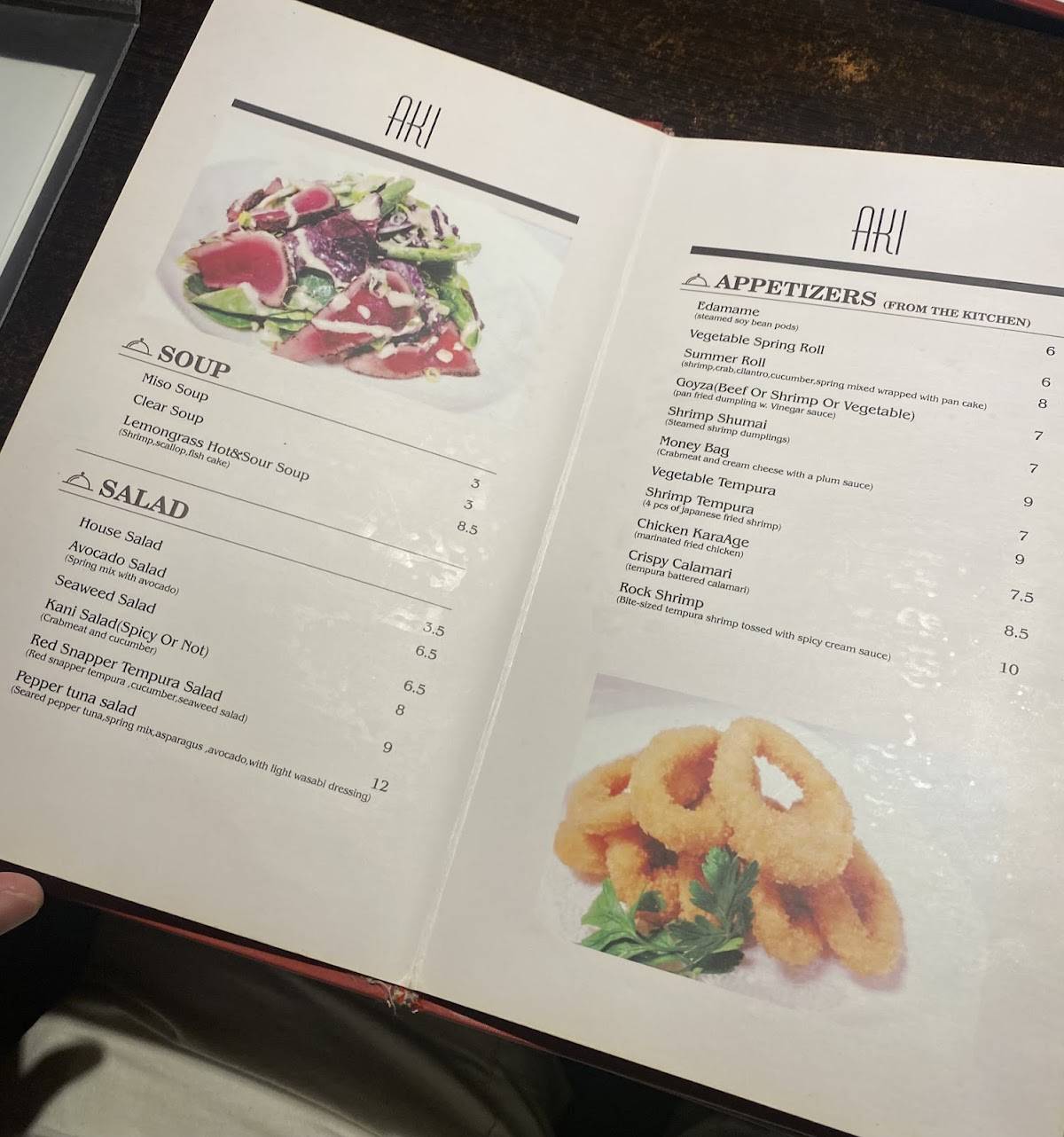 Menu at AKI Japanese Restaurant, Chambersburg