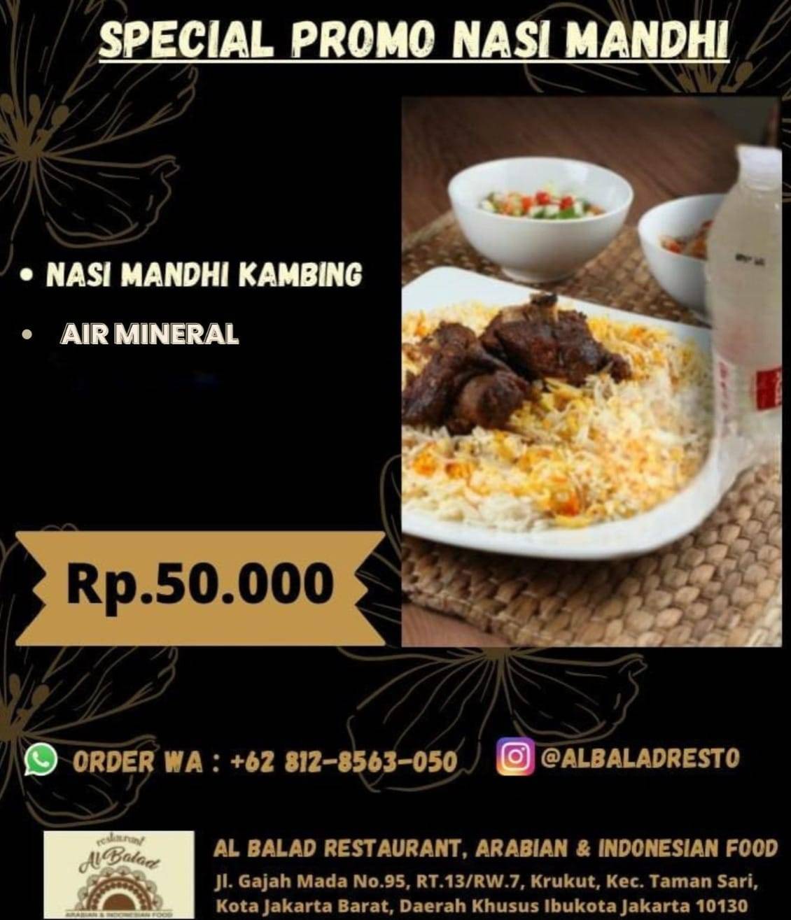 Carta de AL BALAD RESTAURANT, ARABIAN & INDONESIAN FOOD, West Jakarta