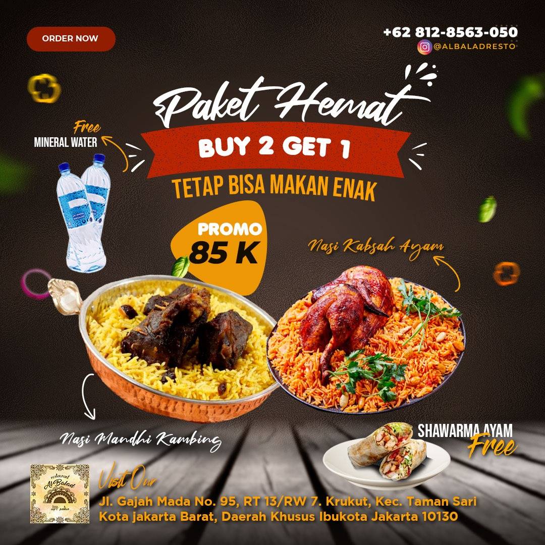 Carta de AL BALAD RESTAURANT, ARABIAN & INDONESIAN FOOD, West Jakarta