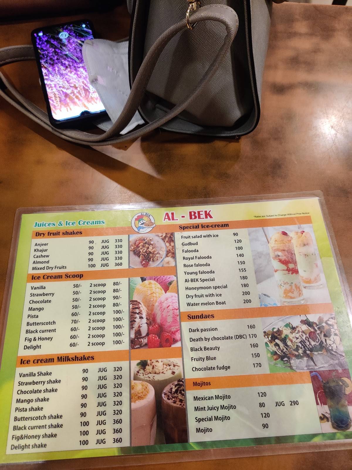 Menu at AL-BEK Restaurant, Bengaluru, 527