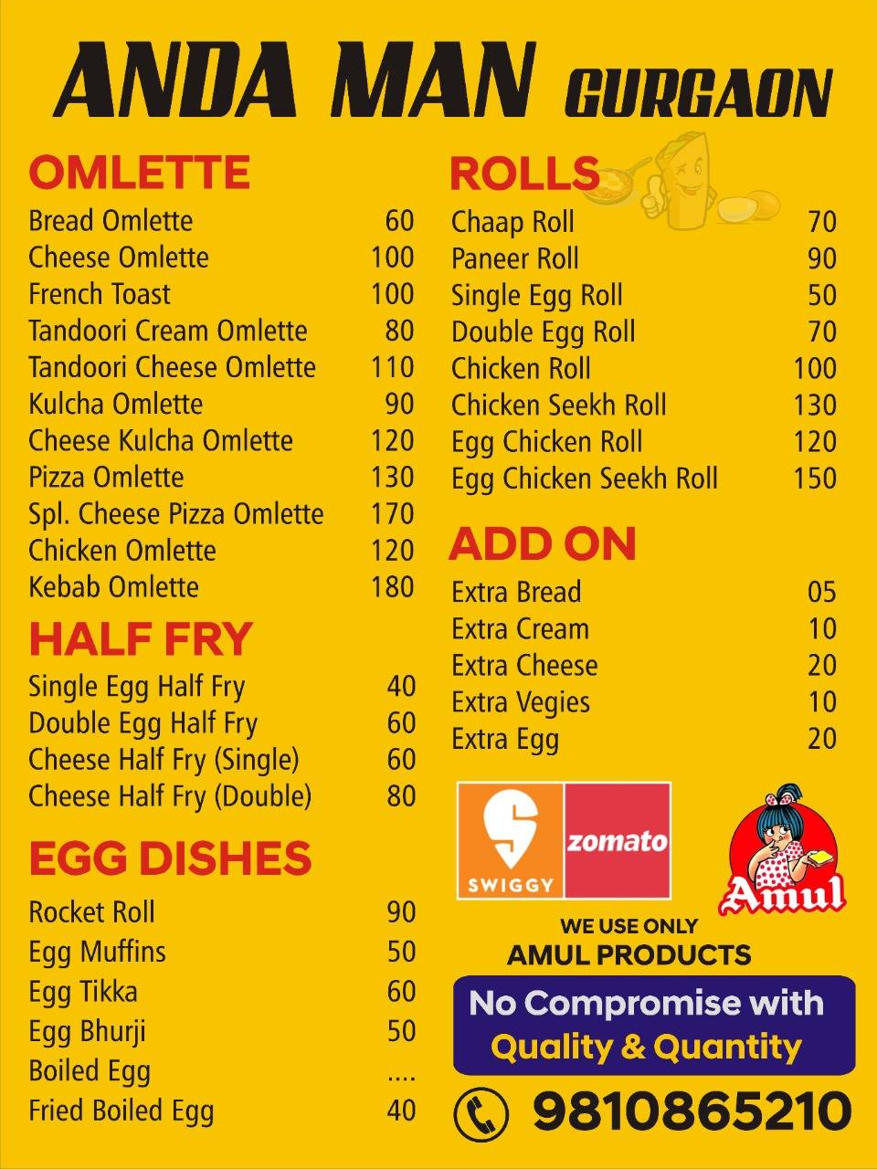Menu at ANDA MAN GURGAON, Gurugram