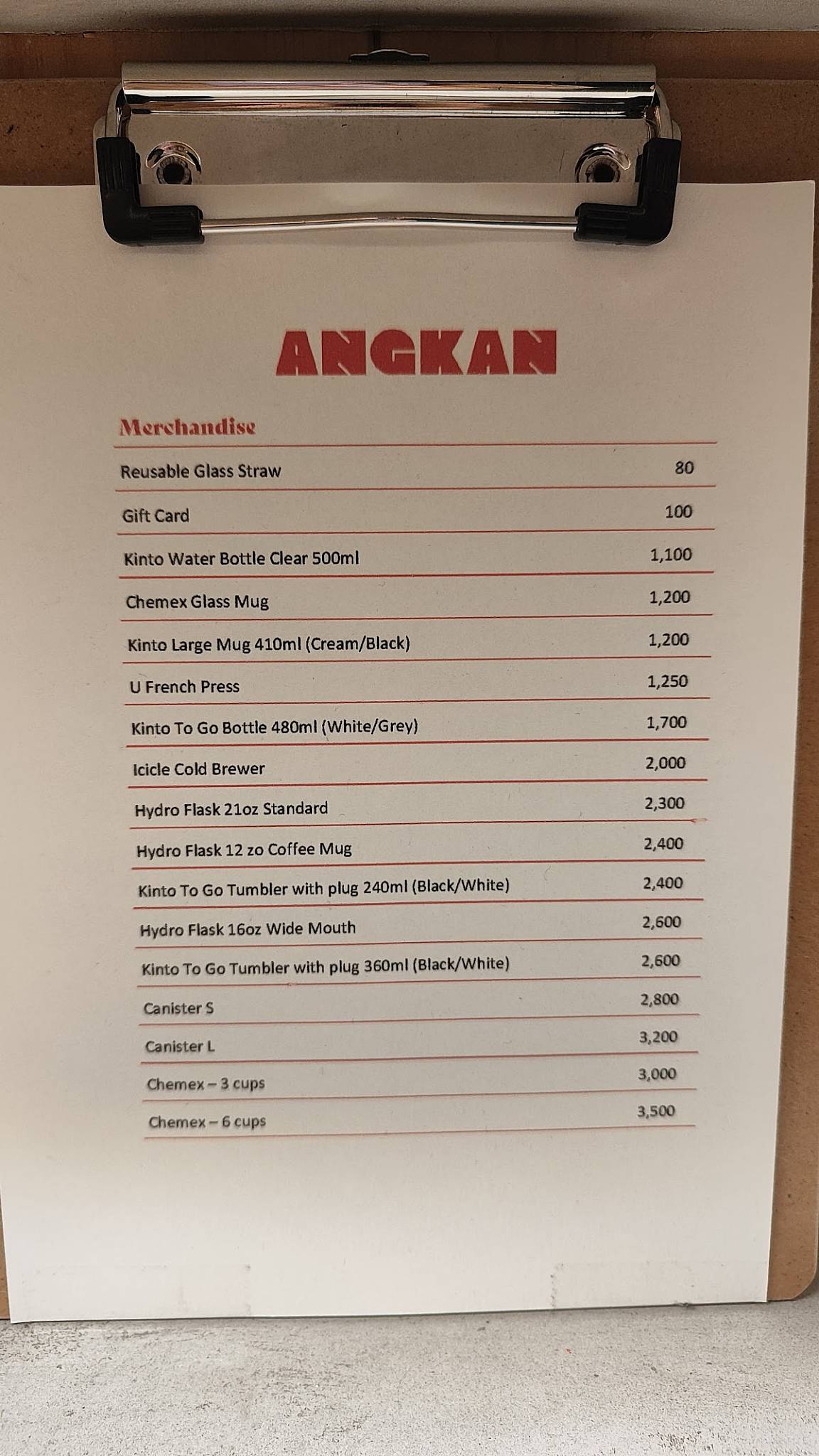 Menu at ANGKAN Coffee WCC restaurant, Taguig
