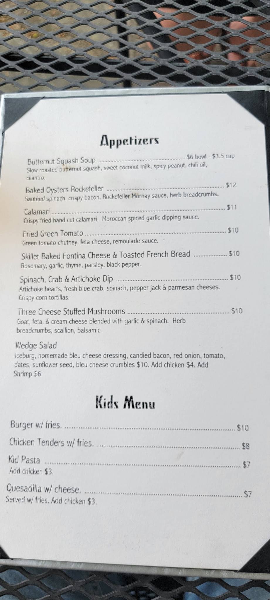 Menu at Rain Restaurant, Abingdon