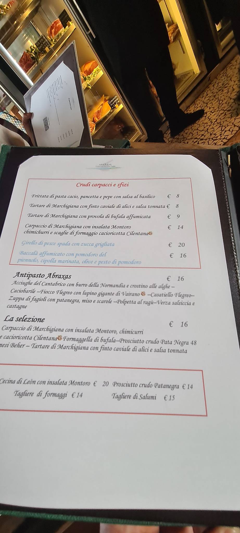 Menu da Abraxas Osteria ristorante, Pozzuoli, Via Scalandrone