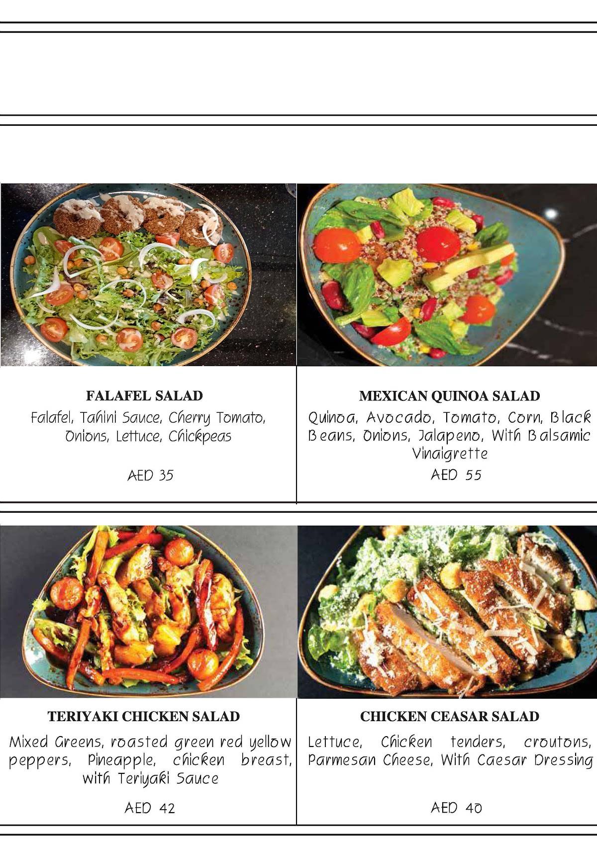 Menu at Crunch & Munch Cafe, Abu Dhabi