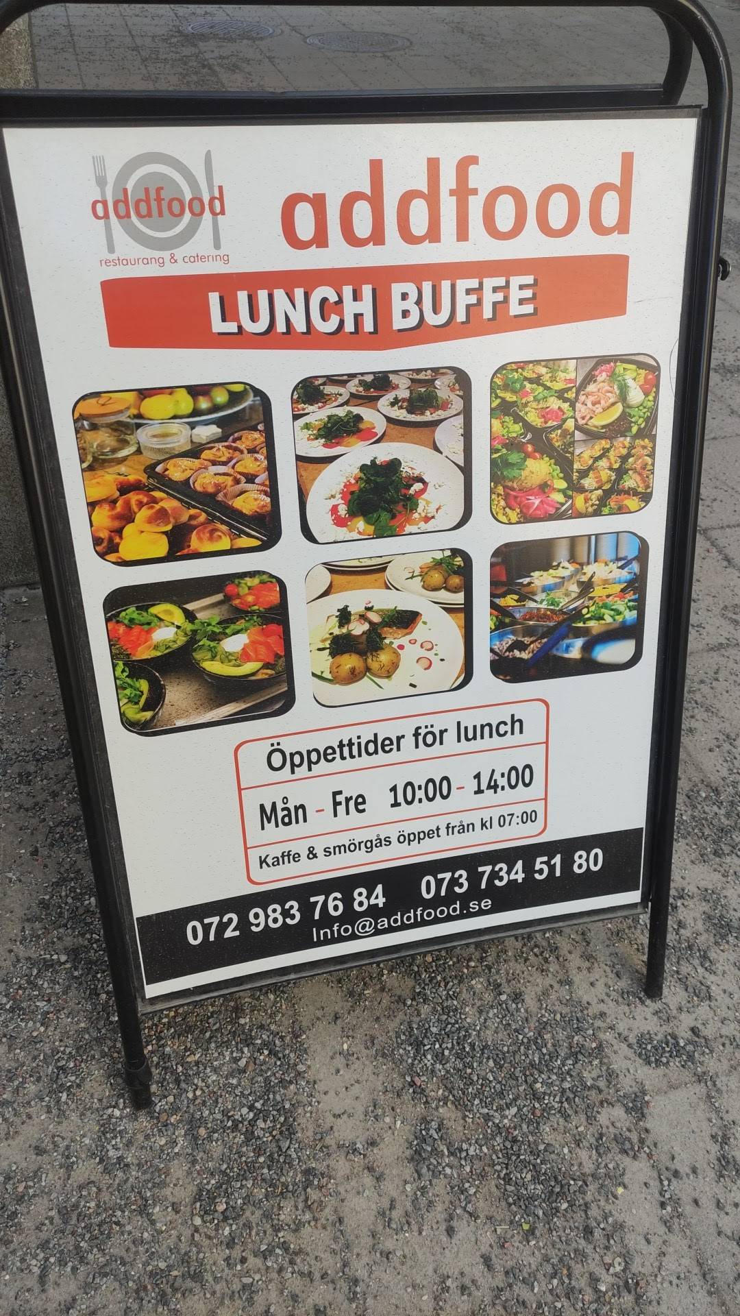 Menu at Addfood restaurant, Stockholm, Dialoggatan 11