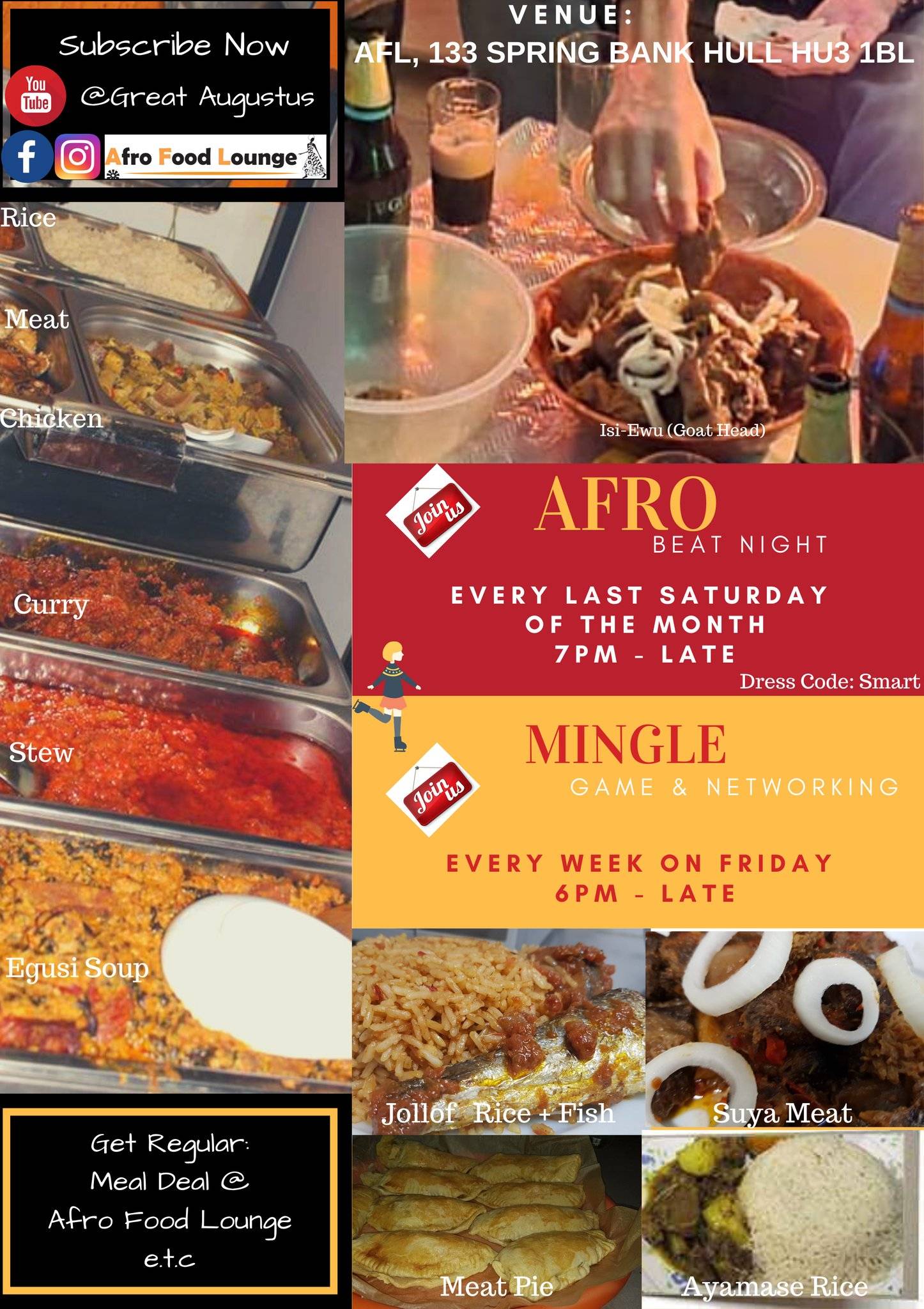 Menu at Afro Food Lounge restaurant, Hull