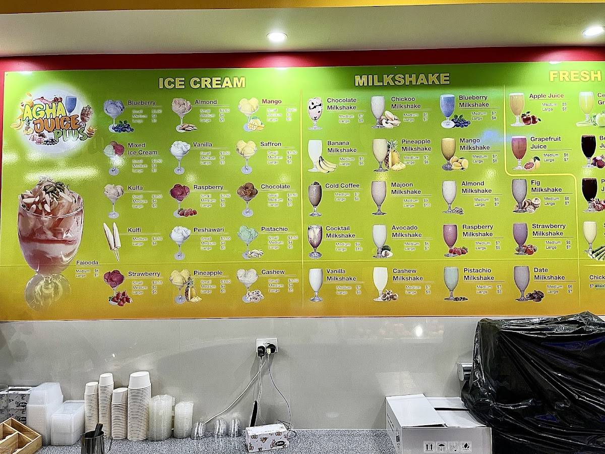 Menu at Agha Juice - Narre Warren restaurant, Narre Warren