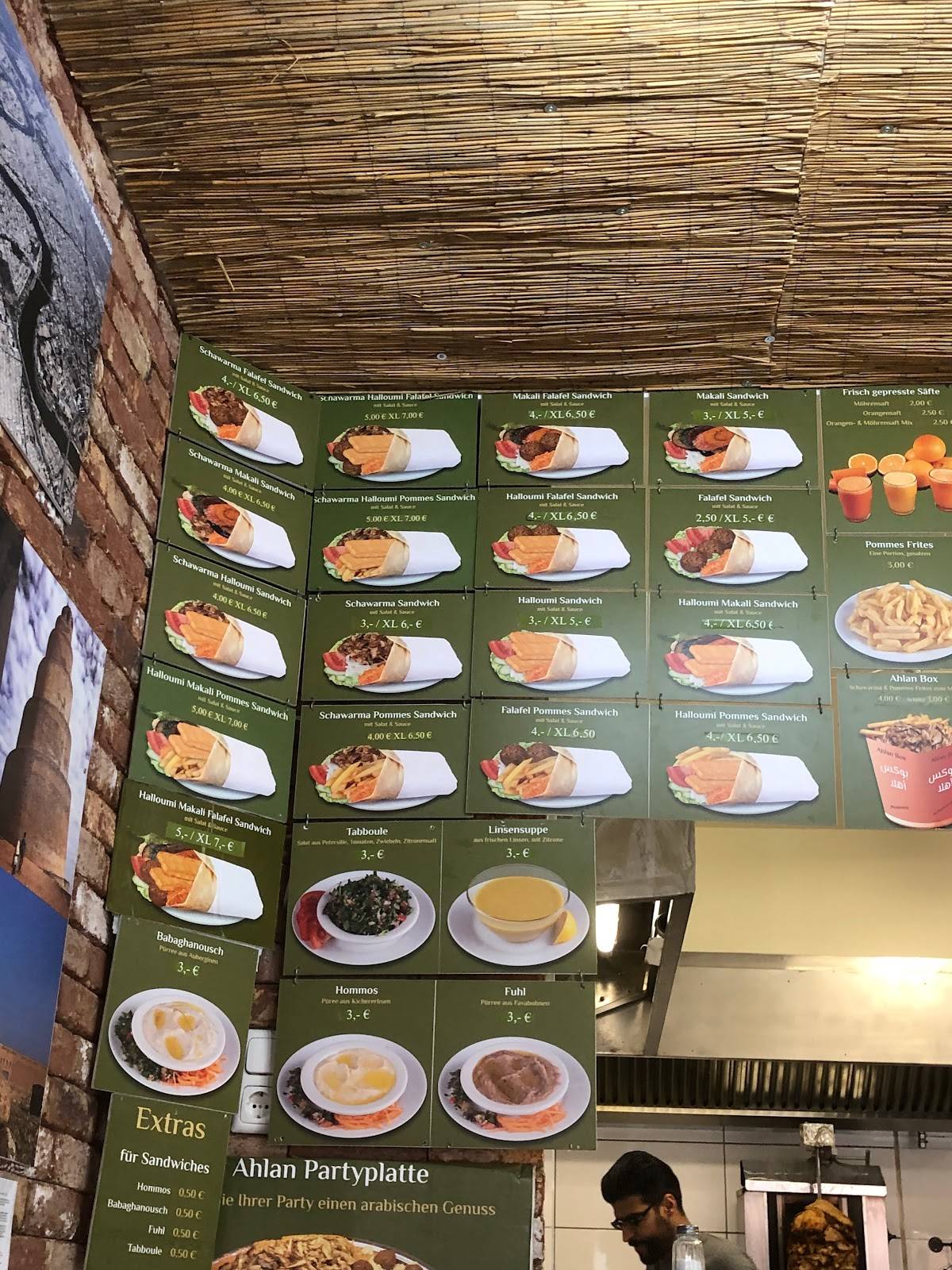 Speisekarte von Ahlan Imbiss restaurant, Köln