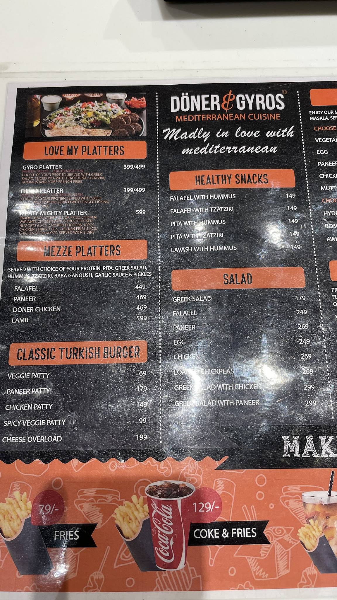 Menu at Döner & Gyros, Ahmedabad, Shop no 4