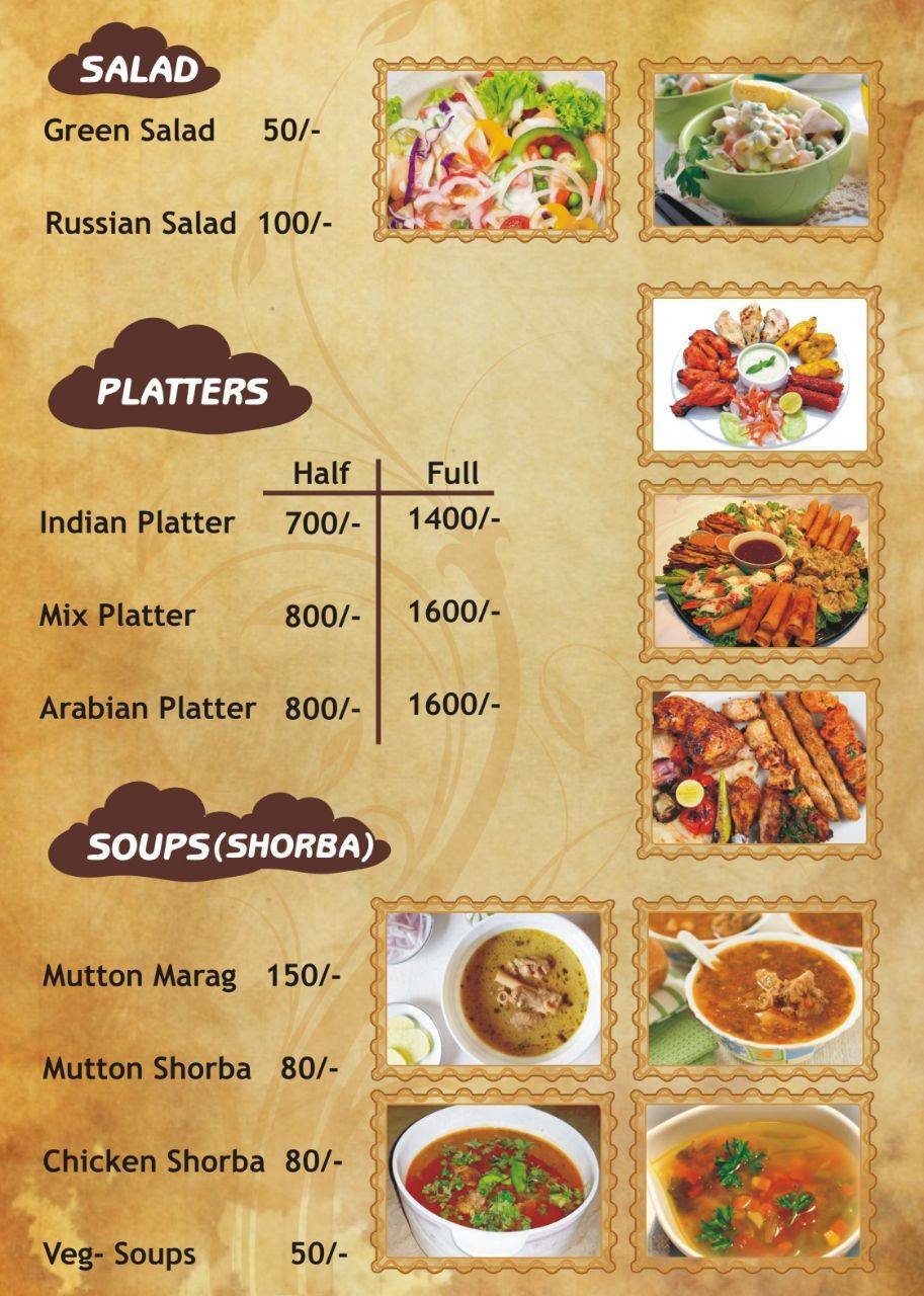 Menu at Aladdin Arabian Family Restaurant, Hyderabad