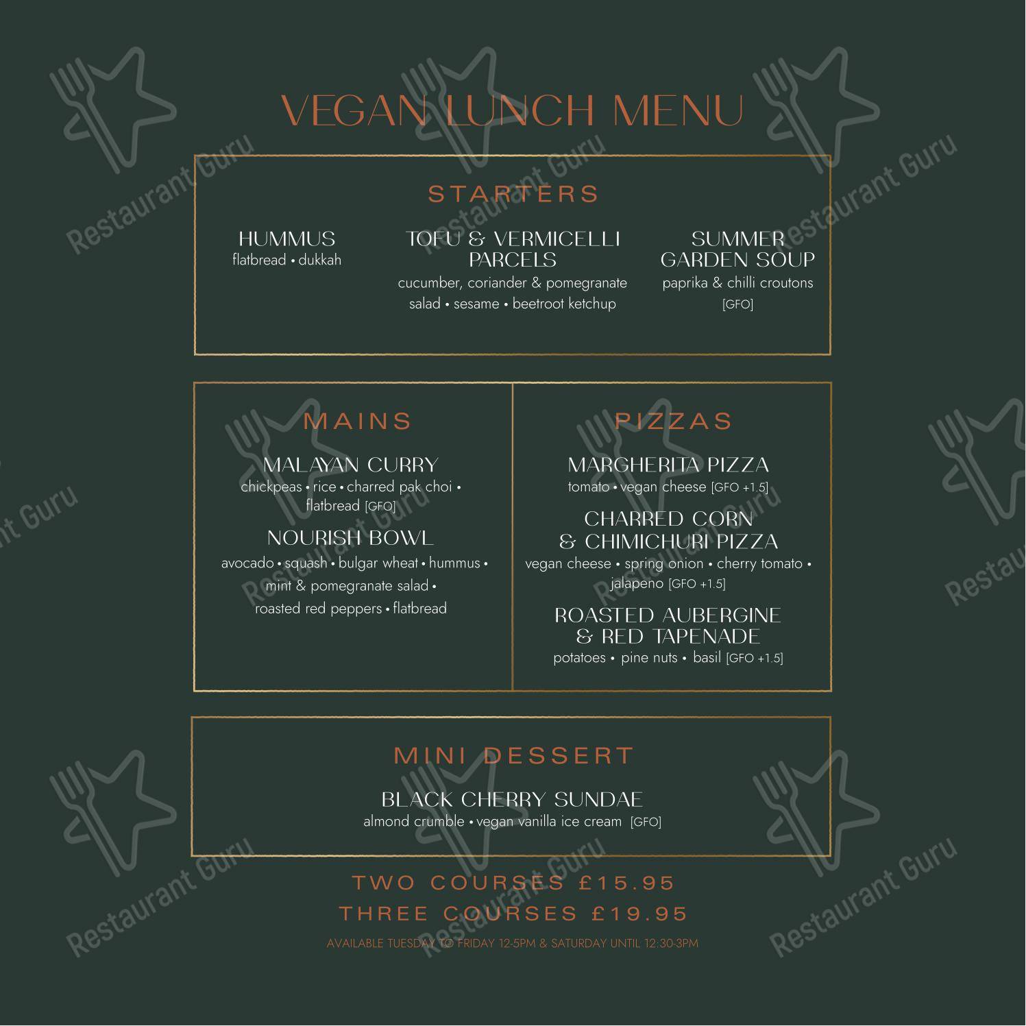 Menu at Albert's Standish restaurant, Wigan