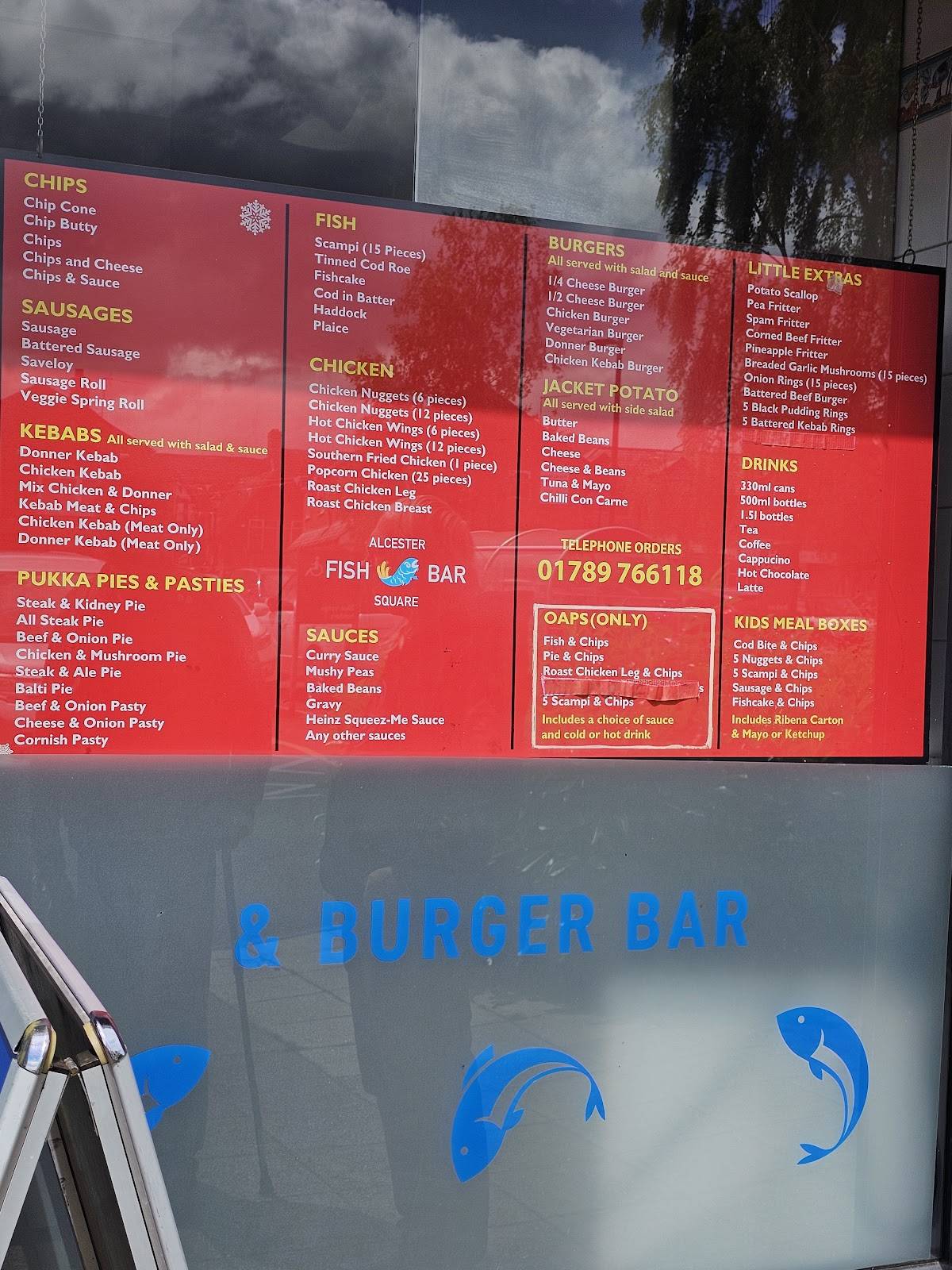 Menu at Alcester Square Fish Bar, Alcester