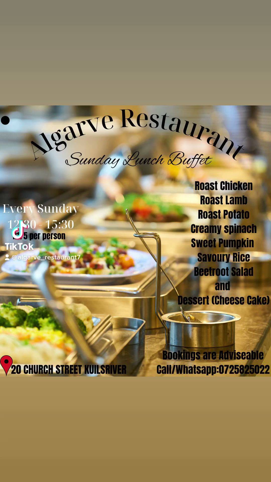 Menu at Algarve Restaurant & Bar, Cape Town