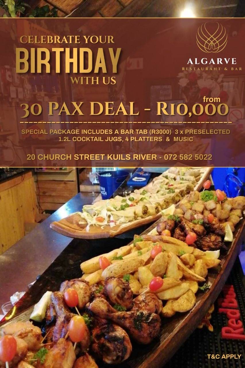 Menu at Algarve Restaurant & Bar, Cape Town