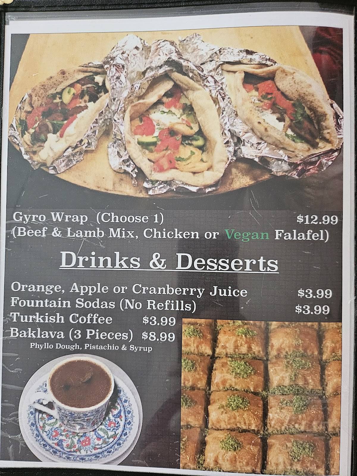 Menu at Ali Baba Express restaurant, Lake George