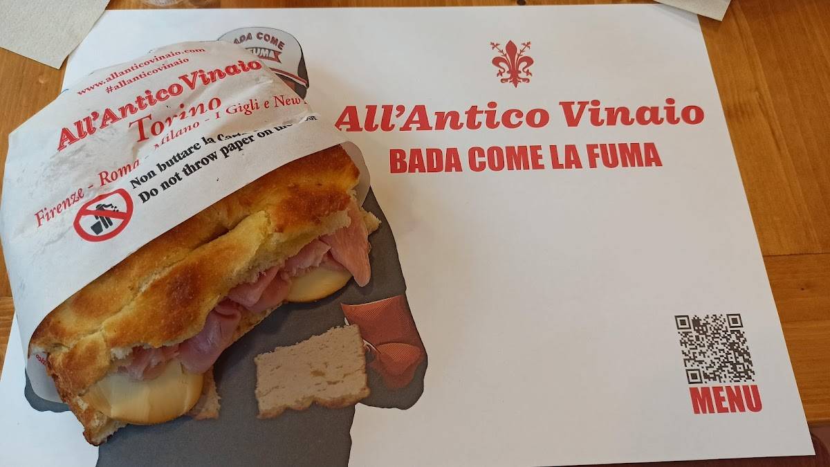 Menu da All'Antico Vinaio ristorante, Torino