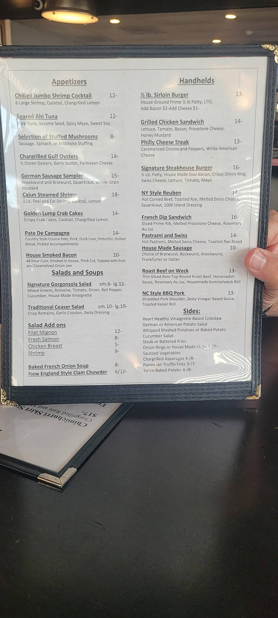Menu at Alpine Steakhouse and Butcher Shop, Sarasota