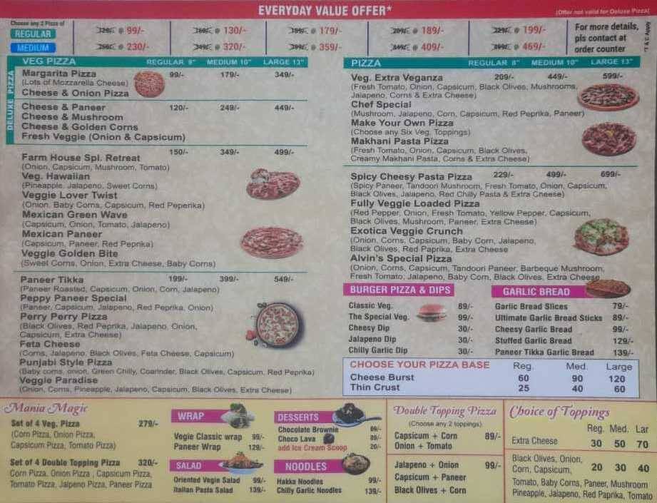 Menu at Alvin Pizza Anandpur, Anandpur Sahib