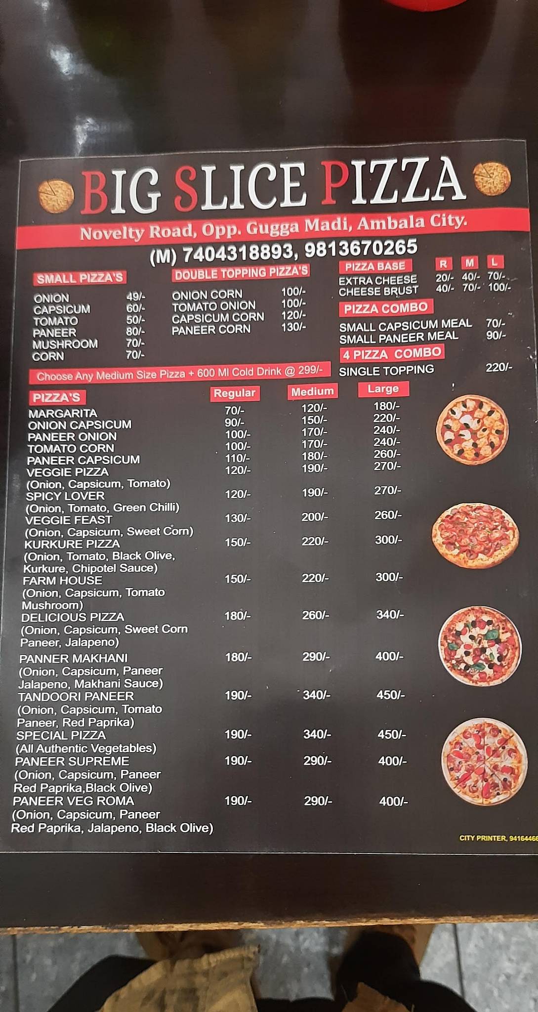 Menu at BIG SLICE PIZZA FAMILY RESTAURANT, Ambala