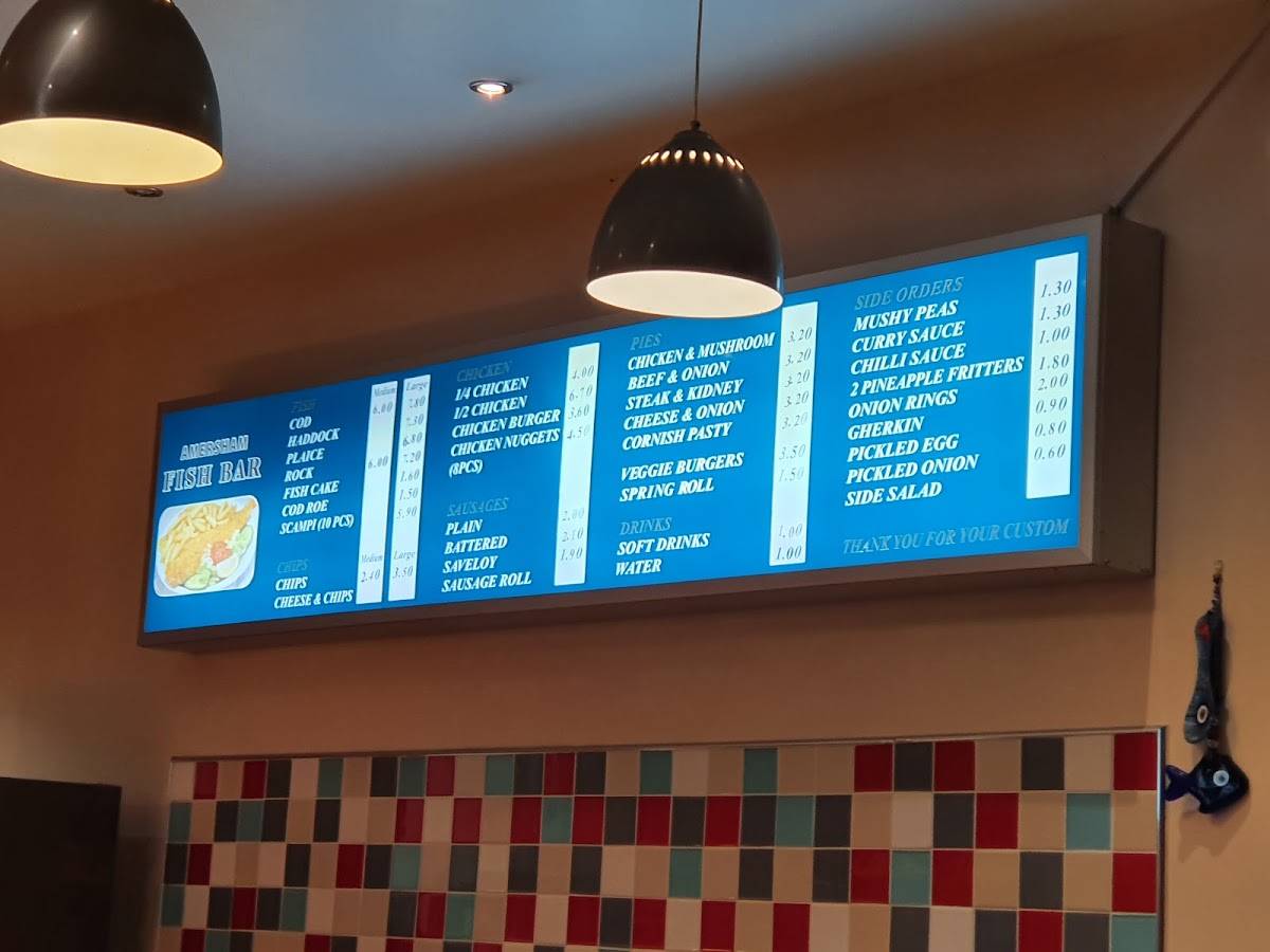Menu at Amersham Fish Bar, Amersham